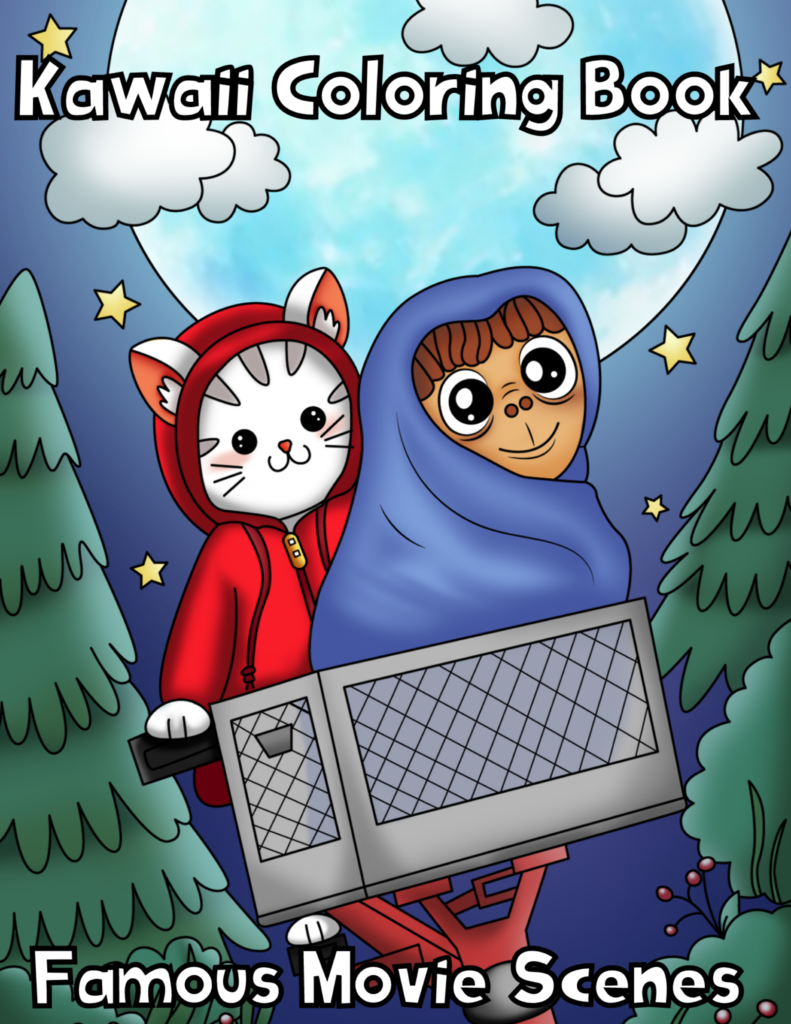 Kawaii Coloring Book: Famous Movie Scenes - Happy4Books